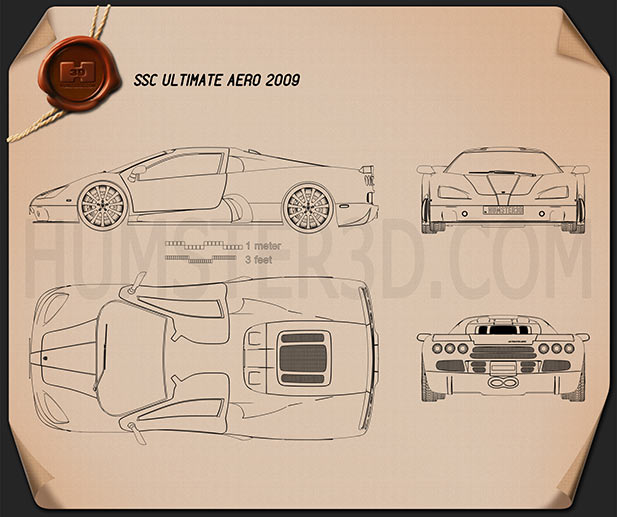 Ssc Ultimate Aero 2009 Blueprint Hum3d